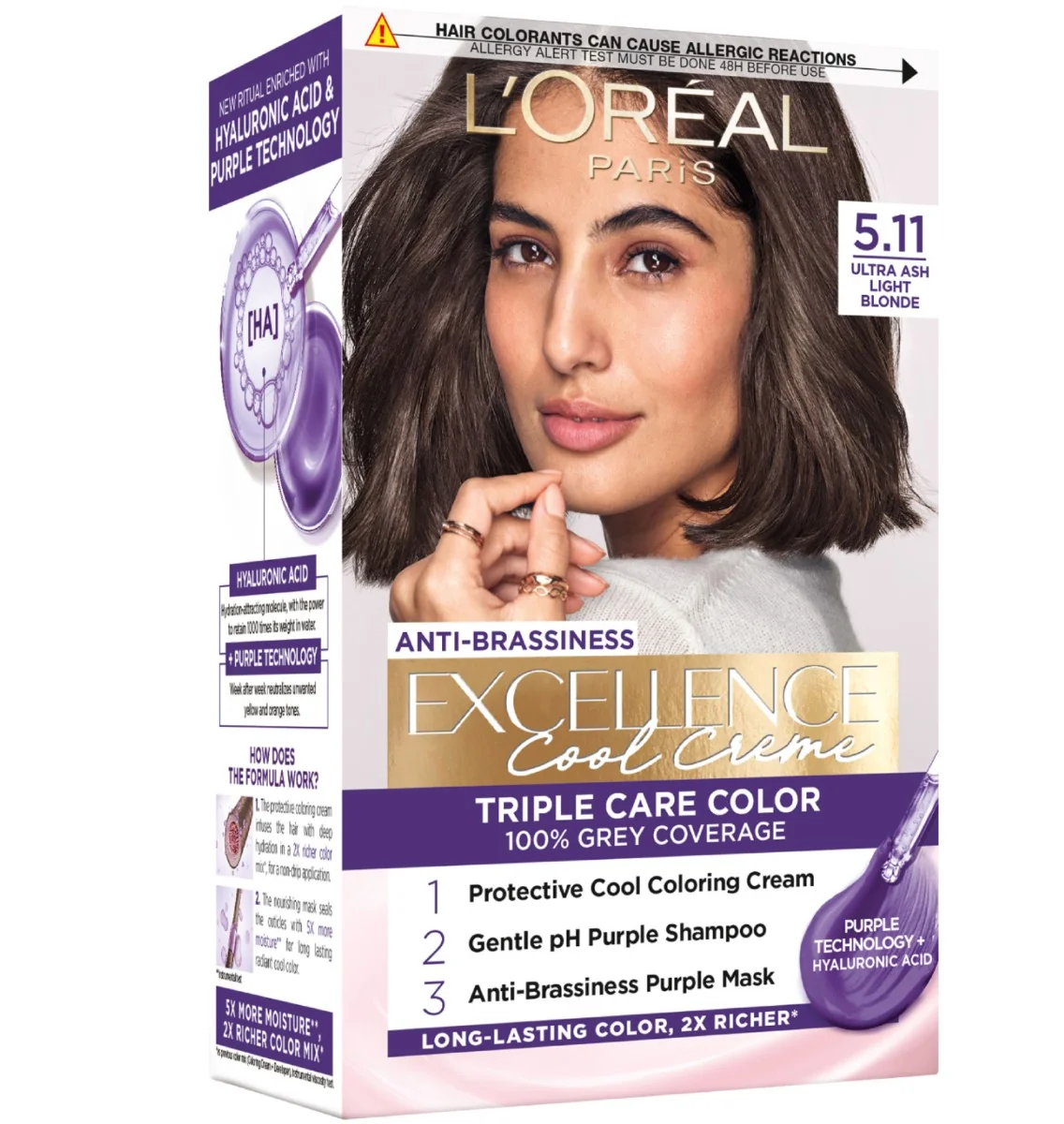 Vopsea de par permanenta Excellence Cool Creme 5.11 Saten Deschis Ultra ...