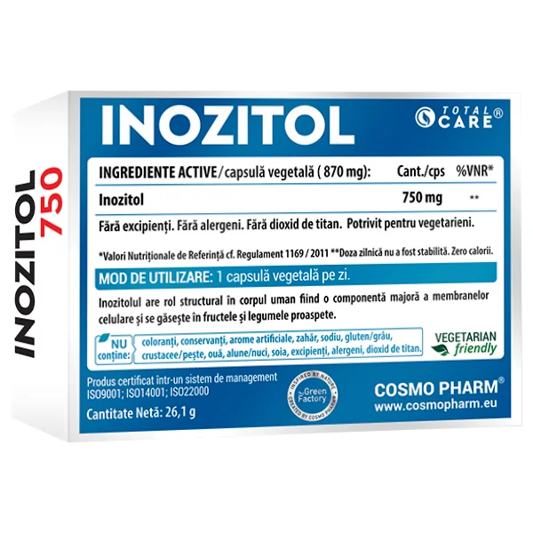 Inozitol 750mg, 30 capsule, Cosmopharm | Dr. Max Farmacia