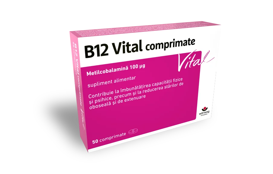 Vitamina B12 Vital comprimate, 50 comprimate, Worwag Pharma | Dr. Max ...