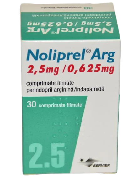Noliprel ARG 2.5mg/0.625mg, 30 comprimate filmate, Servier | Dr. Max ...