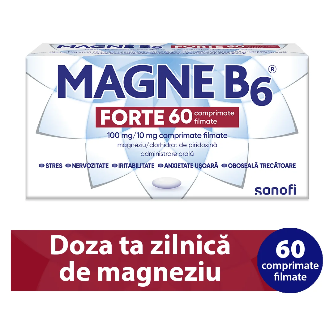 Magne B6 Forte 100mg/10mg, 60 comprimate, Sanofi | Dr. Max Farmacia