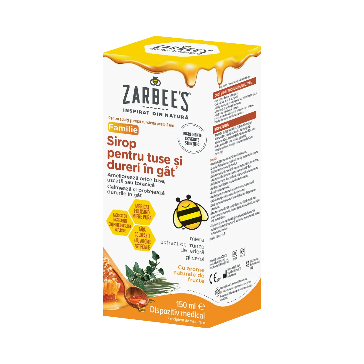 Sirop pentru tuse si dureri in gat, 150ml, Zarbee's | Dr. Max Farmacia