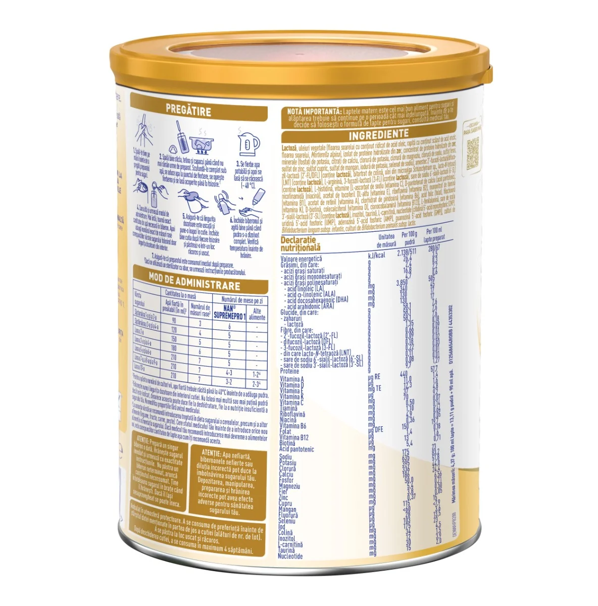 Formula de lapte praf Nan 1 Supreme Pro, 800g, Nestle | Dr.Max Farmacie
