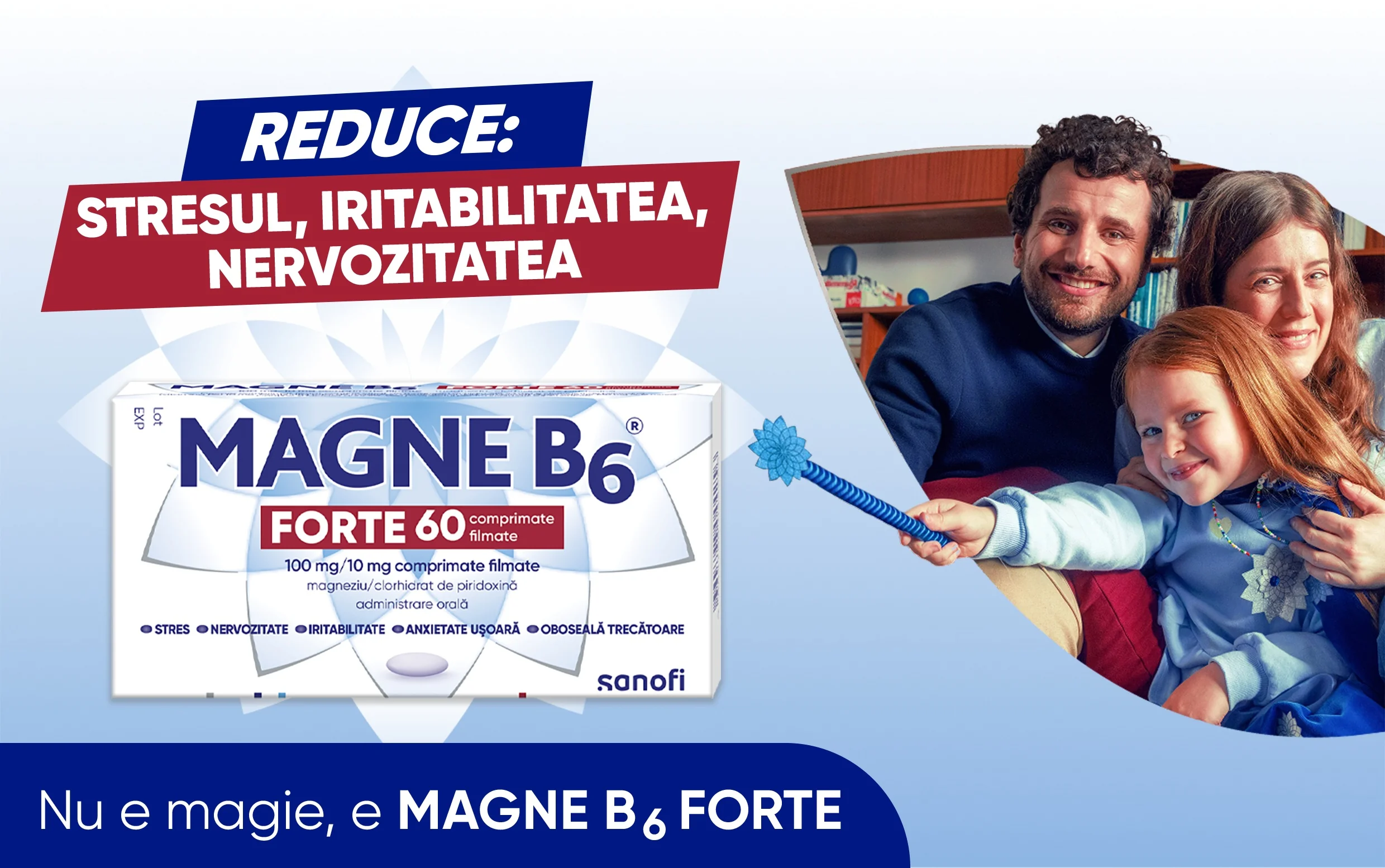 Magne B6 Forte 100mg/10mg, 60 comprimate, Sanofi | Dr. Max Farmacia