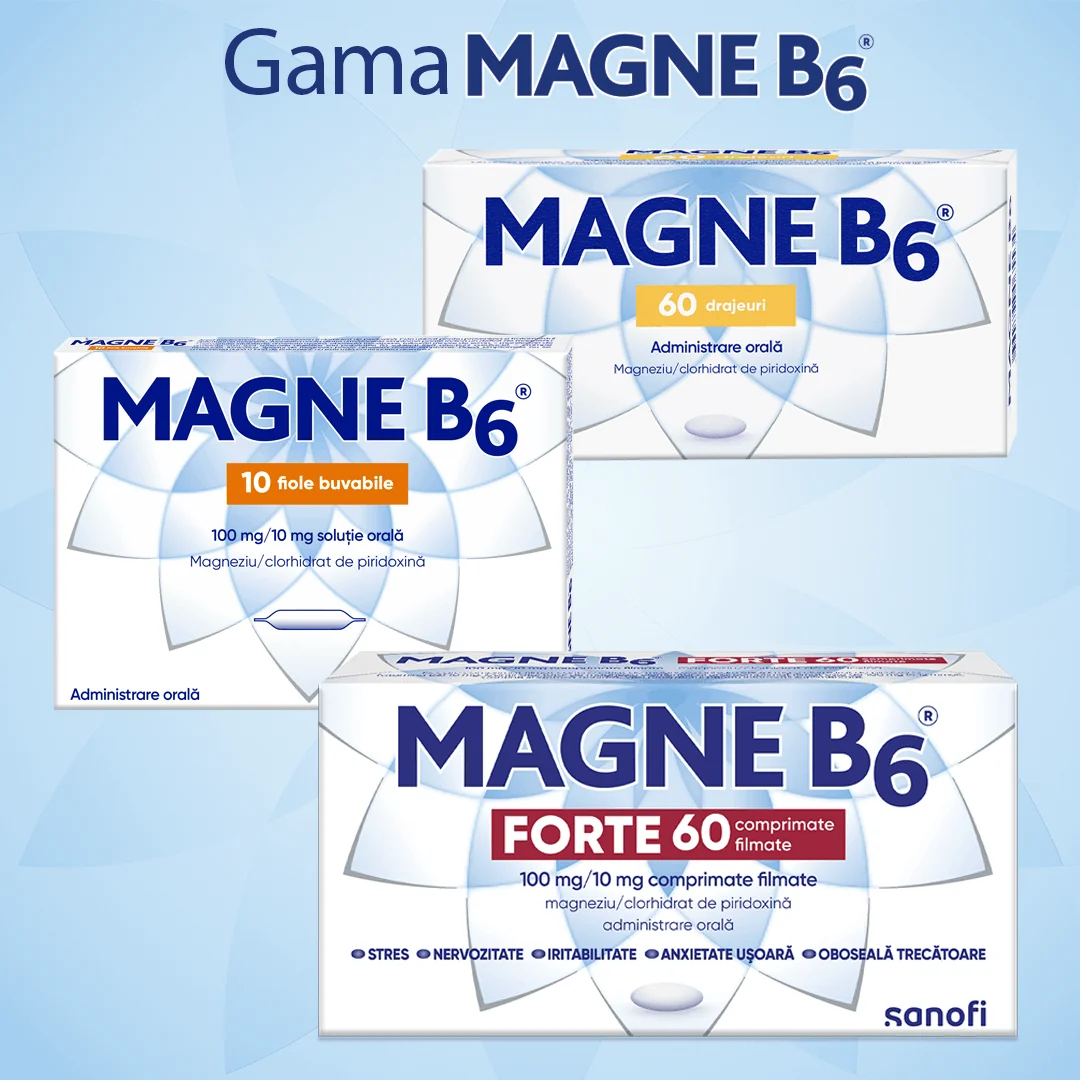 Magne B6 Forte 100mg/10mg, 60 comprimate, Sanofi | Dr. Max Farmacia