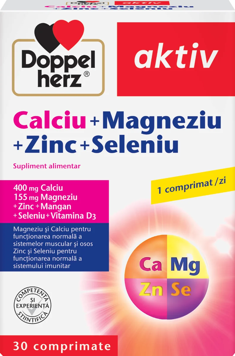 Calciu Magneziu Zinc Seleniu, 30 comprimate, Doppelherz | Dr. Max Farmacia