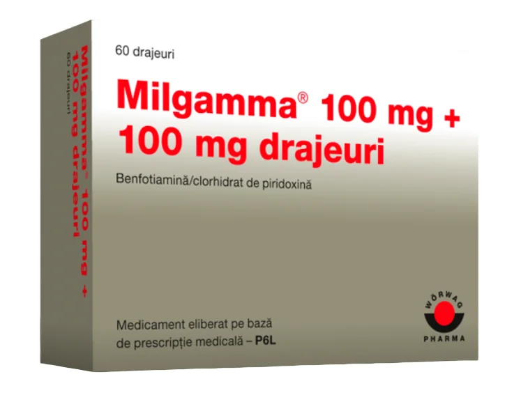 Milgamma 100+100mg, 60 drajeuri, Worwag Pharma | Dr. Max Farmacie | Dr ...