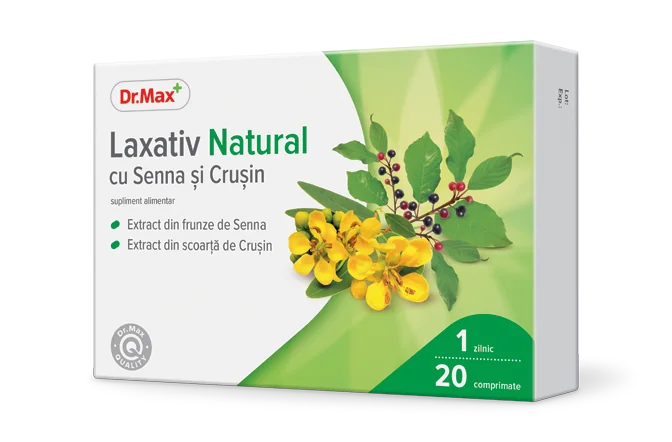 Dr. Max Laxativ natural cu senna si crusin, 20 comprimate filmate | Dr ...
