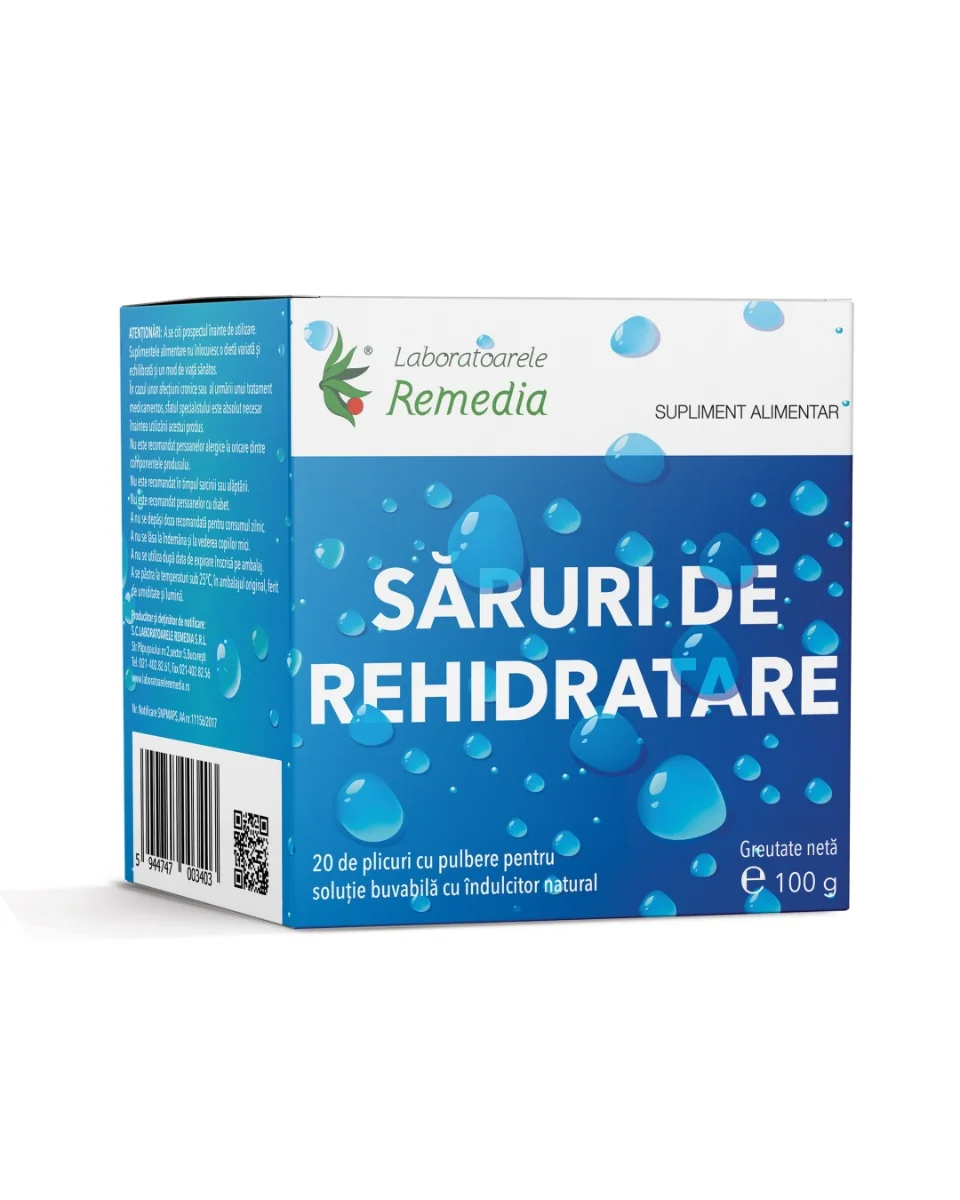 Saruri de rehidratare, 20 pliculete, Laboratoarele Remedia | Dr. Max ...