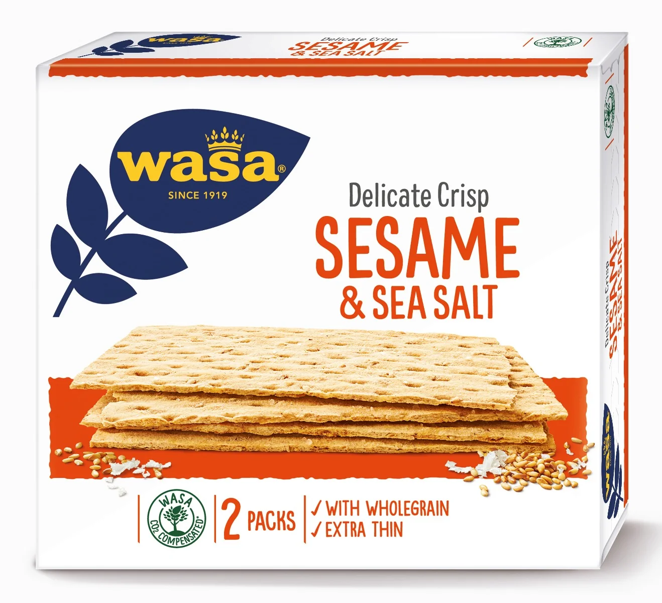 Paine crocanta cu susan si sare de mare Delicate Crisp, 190g, Wasa | Dr ...
