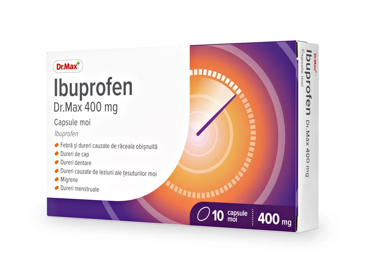 Dr.Max Ibuprofen 400mg, 10 capsule moi | Dr.Max Farmacie