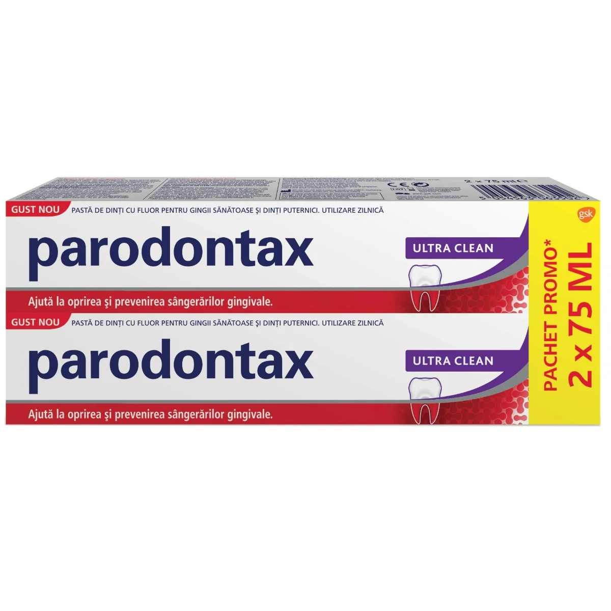 Pachet Pasta de dinti Ultra clean, 2 x 75ml, Parodontax | Dr. Max Farmacie