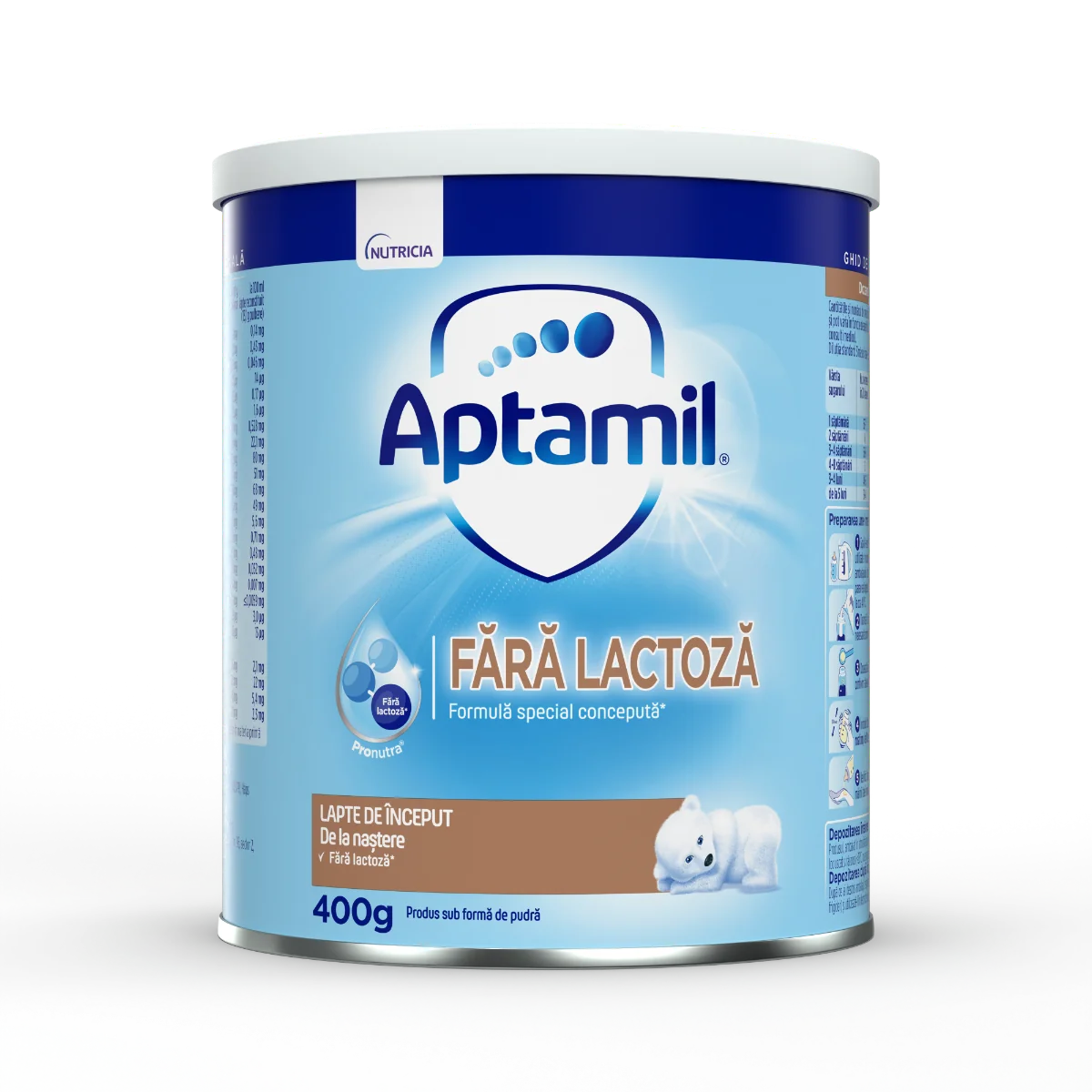 Lapte de inceput de la nastere fara lactoza, 400g, Aptamil | Dr. Max ...
