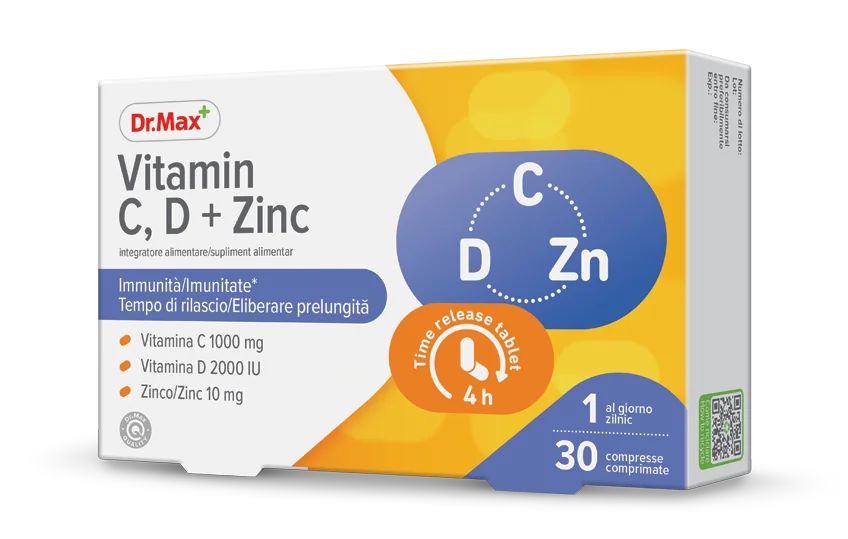 Dr. Max Vitamina C, D + Zinc, 30 comprimate | Dr. Max Farmacie