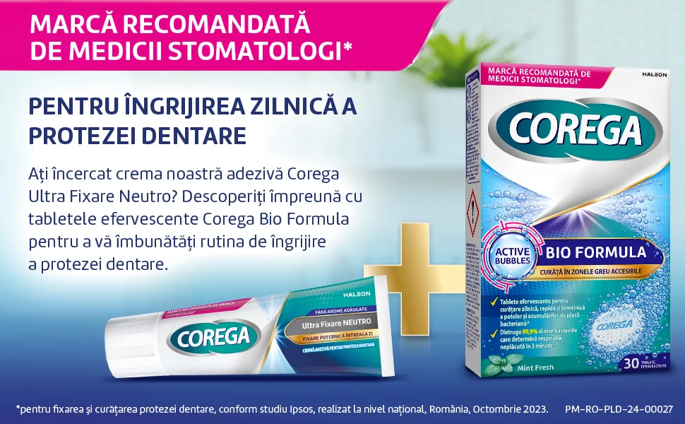 Crema adeziva pentru proteza dentara Neutro, 70g, Corega | Dr. Max ...
