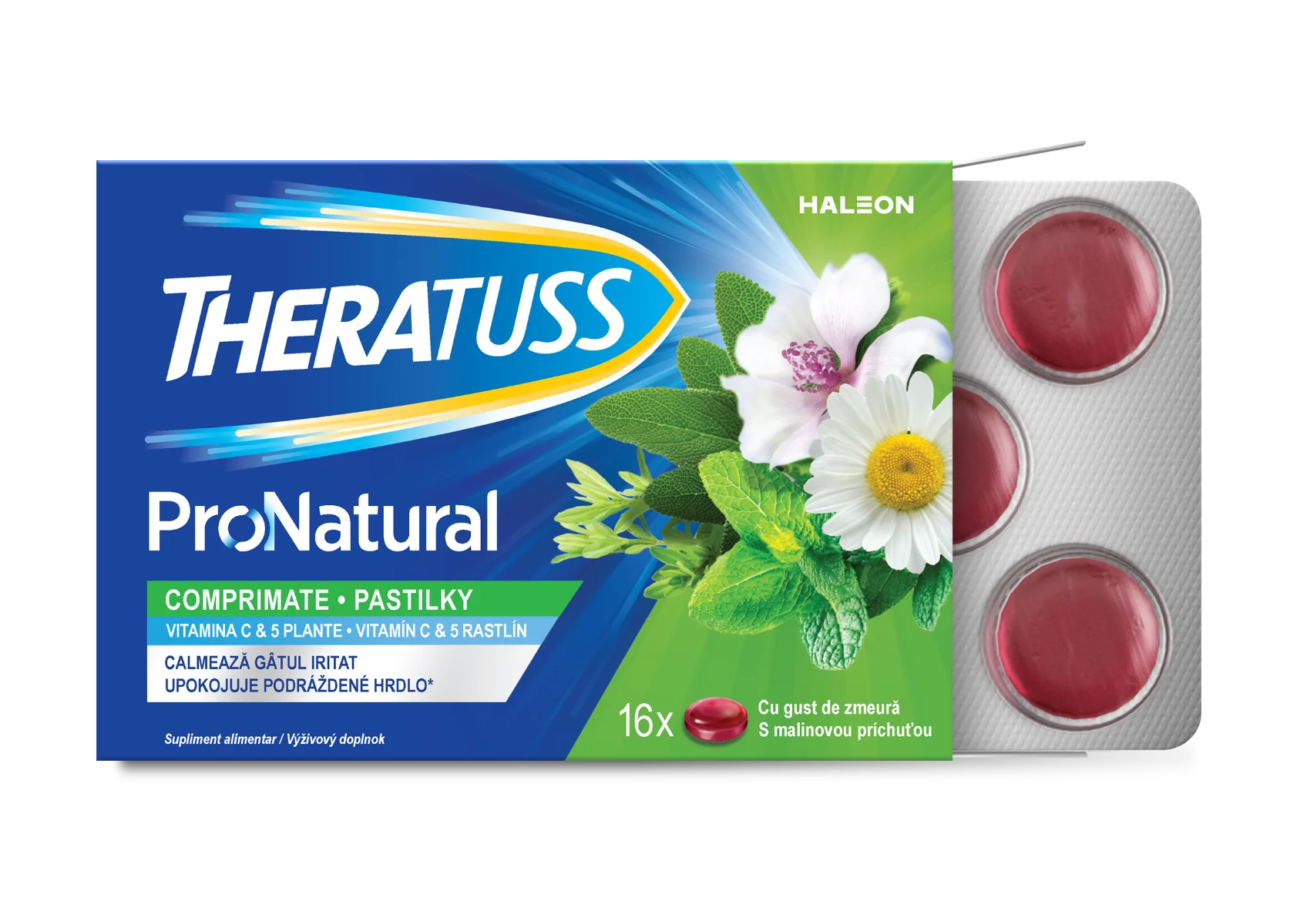 Theratuss Natural comprimate de supt, 16 comprimate, Haleon | Dr. Max ...