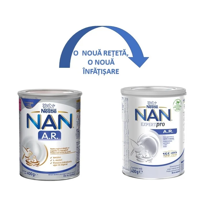 Lapte praf Nan AntiRegurgitare +0 luni, 400g, Nestle | Dr. Max Farmacia