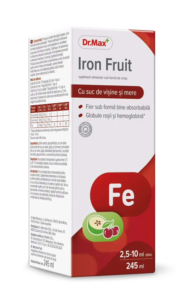 Dr. Max Sirop Iron Fruit, 245ml | Dr. Max Farmacie